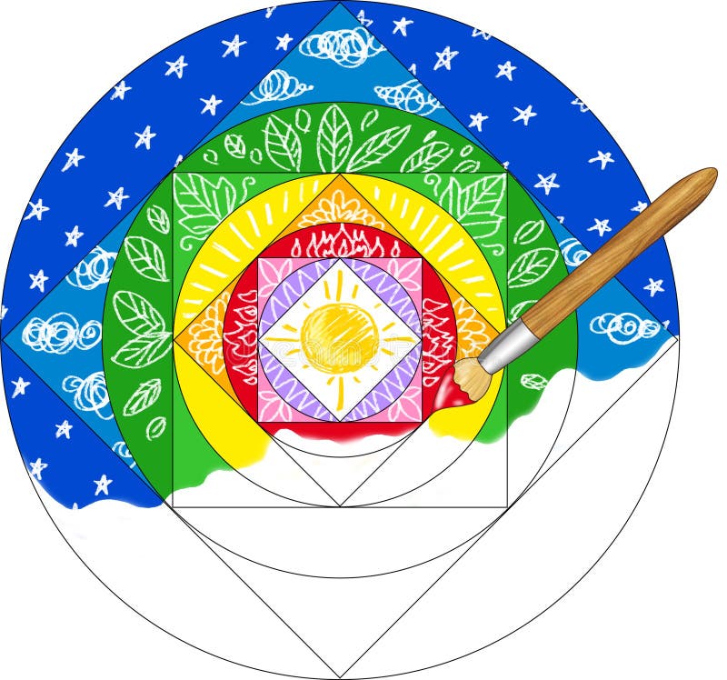 Color Wheel Mandala stock illustration. Illustration of centered - 3385408