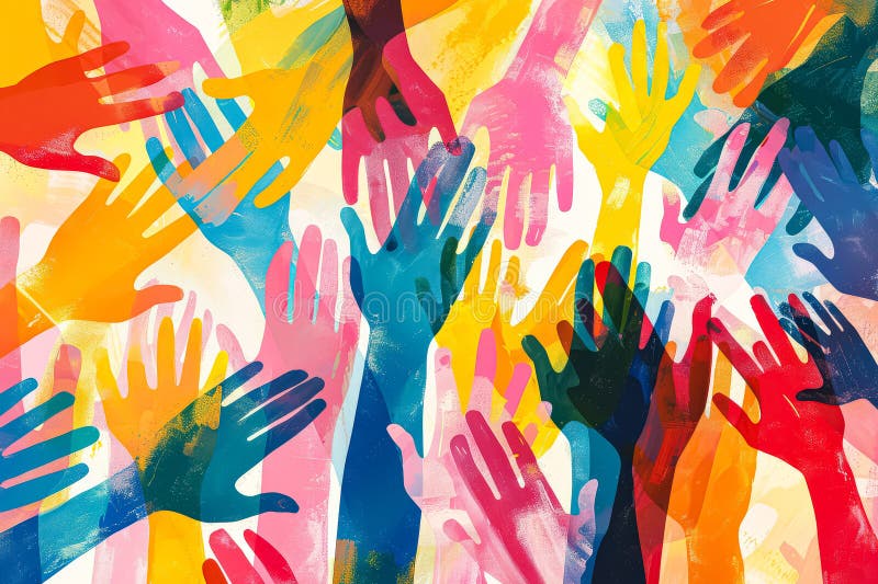 Painting Many Hands Various Colors Sizes Stock Photos - Free & Royalty ...