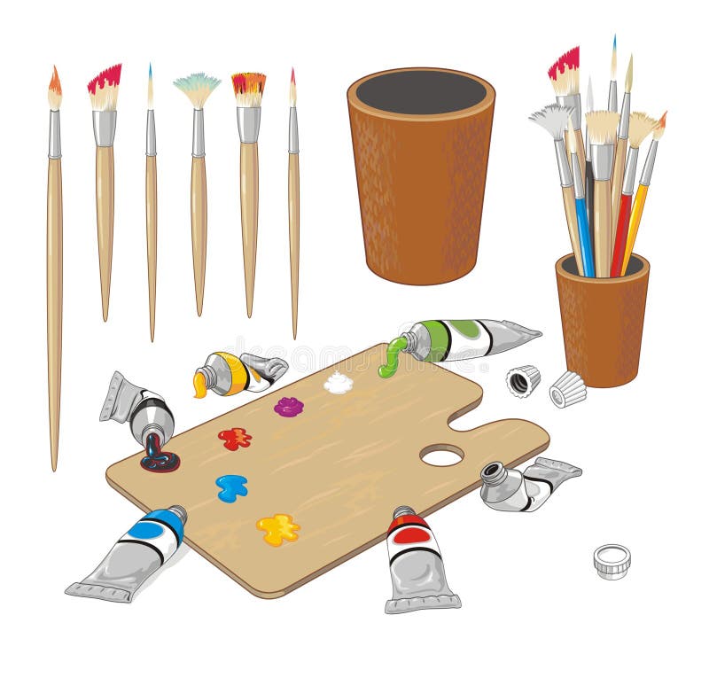 Painting Material Collection Stock Vector - Illustration of painting ...