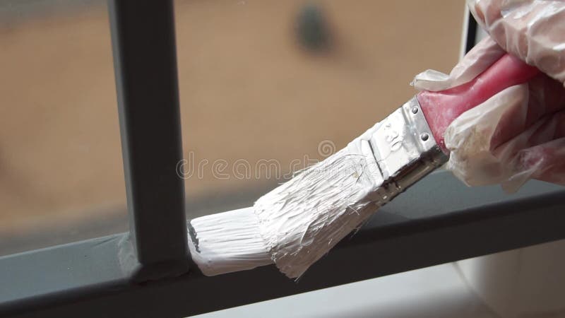 Painting of Metal Structures with White Paint Stock Footage - Video of ...