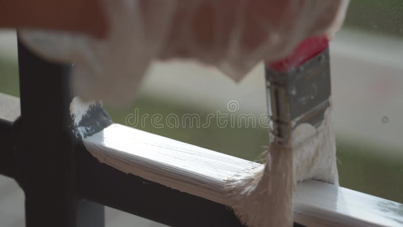 Painting of Metal Structures with White Paint Stock Video - Video of ...