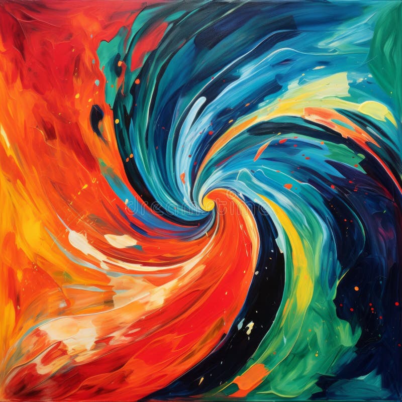 Painting of Multi Color Paint Generative AI Stock Illustration ...