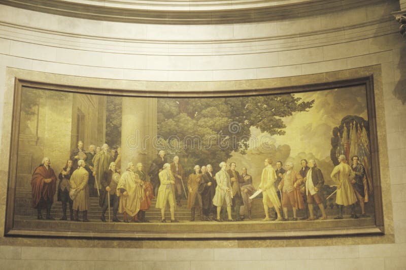 Painting in the National Archives, Washington, D.C Stock Image - Image ...