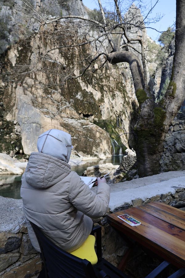 Painting nature outside stock image. Image of closeup - 363497233