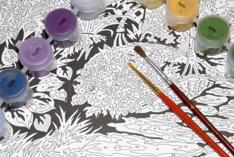 Painting by numbers stock photo. Image of retro, character - 4687338