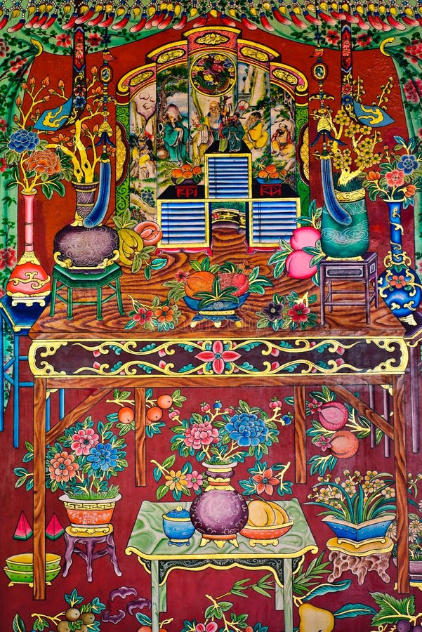 Painting of Offerings To God Stock Photo - Image of pattern, asia: 25371996