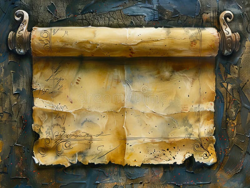A Painting of an Old Scroll on a Wall Stock Photo - Image of outdoor ...
