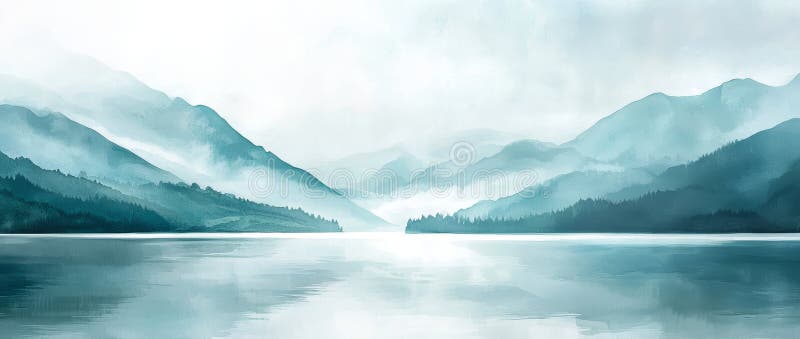 Painting with Ombre Effect in Various Shades of Blue, Creating a Calm ...
