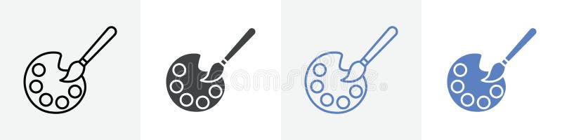 Painting Pallet Icon Vector Set Use for Web Ui or App Stock Vector ...