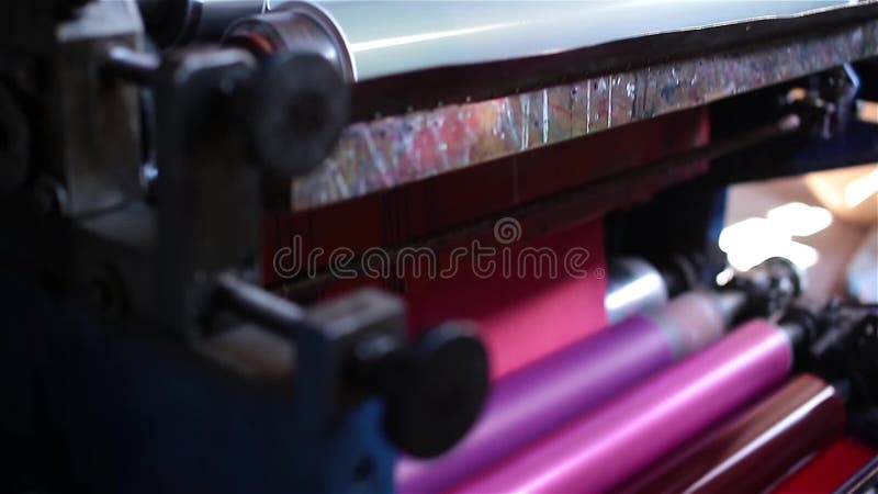 Painting Paper for the Manufacture of Gift Wrapping. Stock Video ...