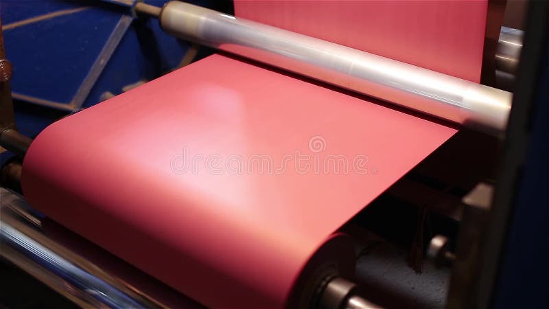 Painting Paper for the Manufacture of Gift Wrapping. Stock Video ...