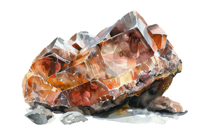 A Painting of a Piece of Rock on a White Surface. Perfect for ...