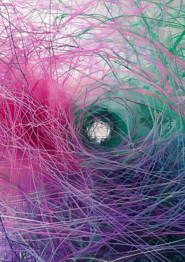 A Painting of a Pink and Green Tangled Mess Stock Photo - Image of ...