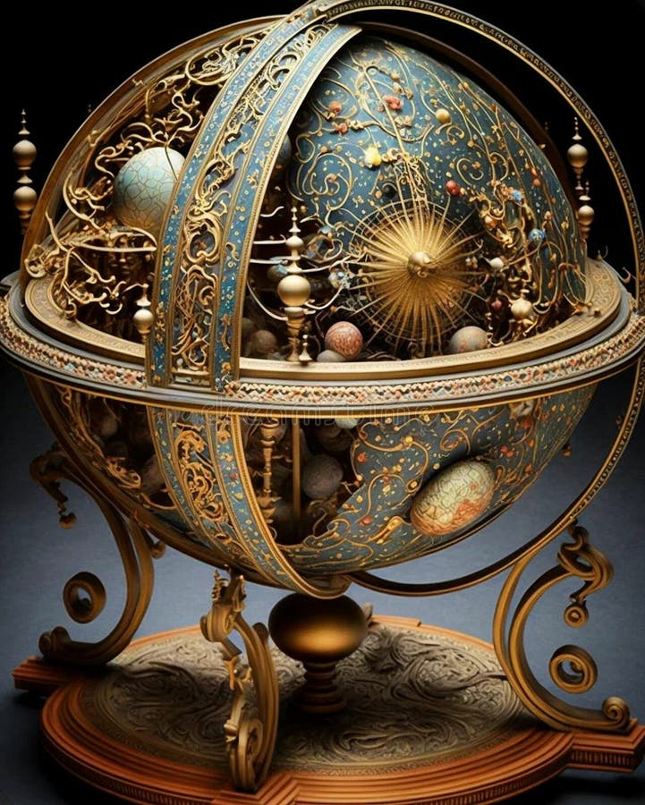 A Painting of a Planet with Rings on it Stock Illustration ...