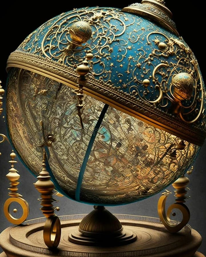 A Painting of a Planet with Rings on it Stock Illustration ...