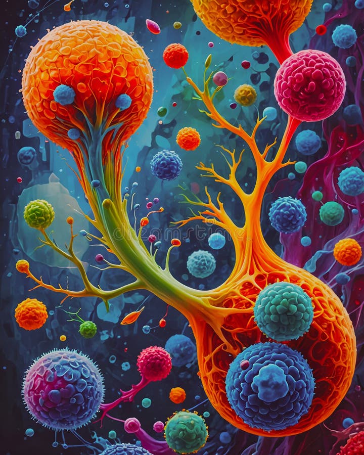 Art of Bacteria Bubbles in Different Colored Stock Illustration ...