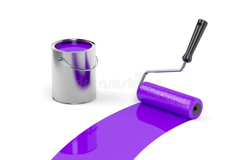 Painting with purple paint stock illustration. Illustration of ...