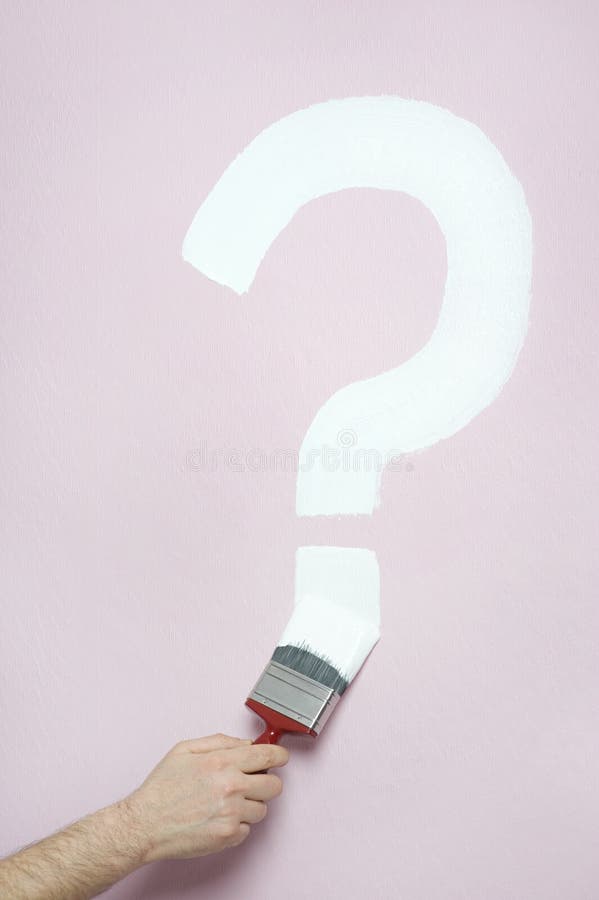 Painting a question mark stock image. Image of indoors - 23168005