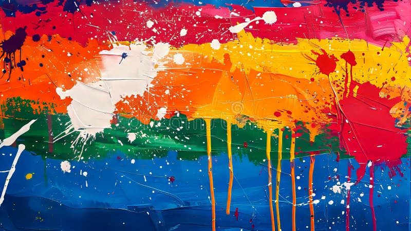 A Painting with a Rainbow Color Palette. Pride Color Stock Photo ...