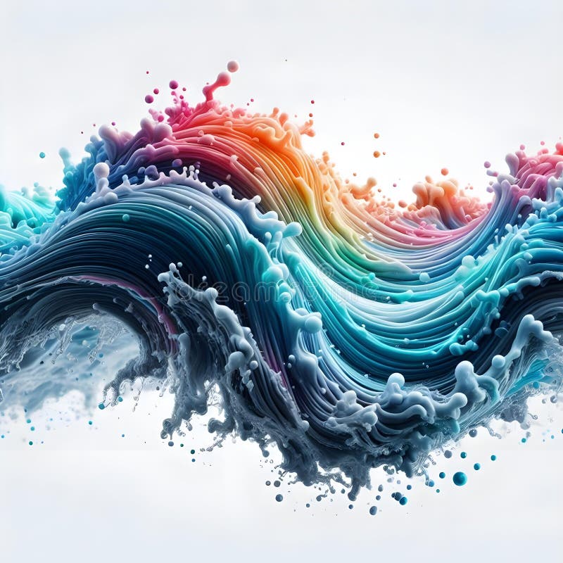 Painting Rainbow Color Wave Stock Illustration - Illustration of glass ...