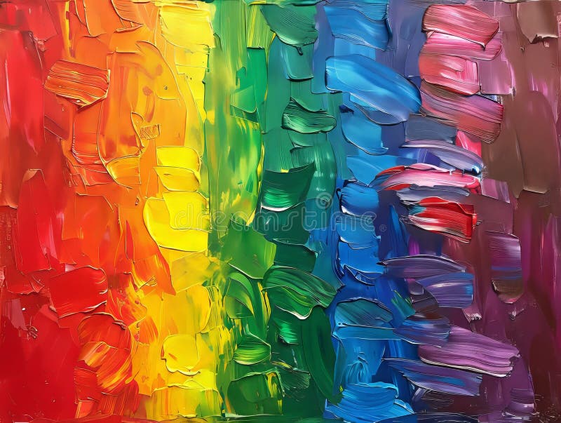 A Painting of a Rainbow with Different Colors Stock Photo - Image of ...