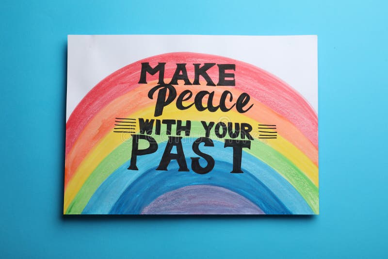 Painting with Rainbow and Life-affirming Phrase Make Peace with Your ...
