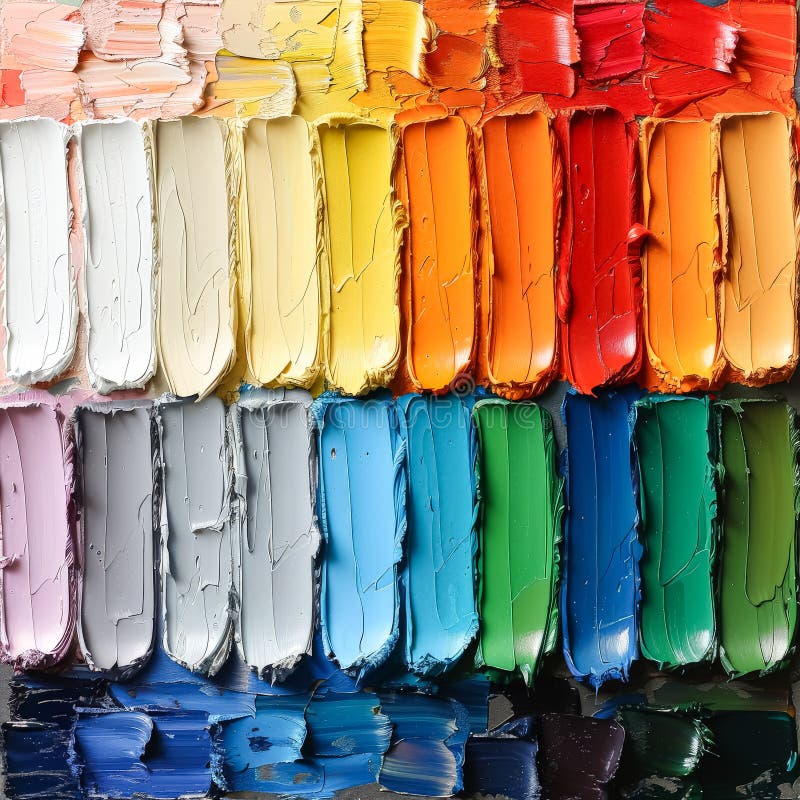 A Painting of a Rainbow with Many Different Colors Stock Photo - Image ...