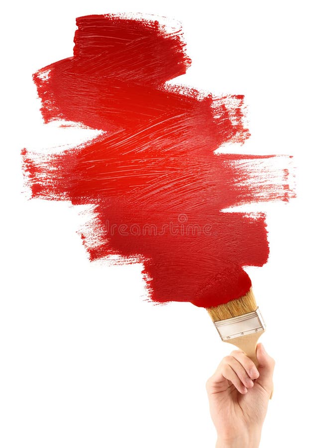 Brush with Red Paint stock photo. Image of threedimensional - 34638140