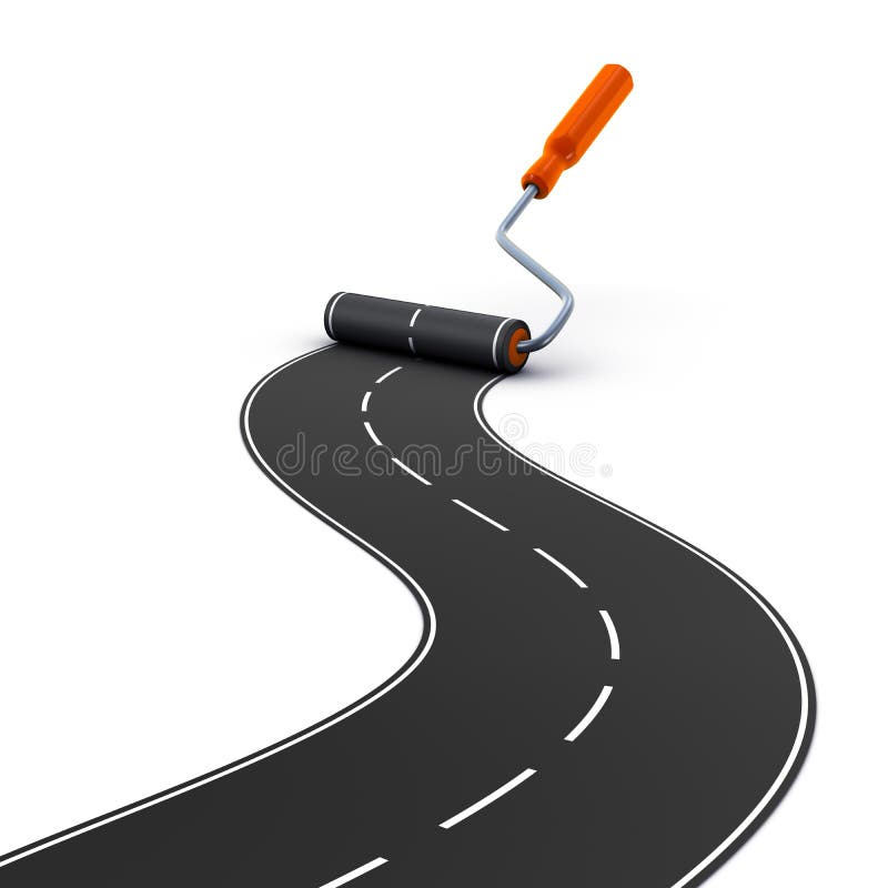 Painting road stock illustration. Illustration of painting - 15576574