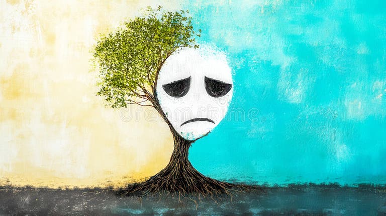 Sad Tree Painting Representing Global Warming and Deforestation Issues ...