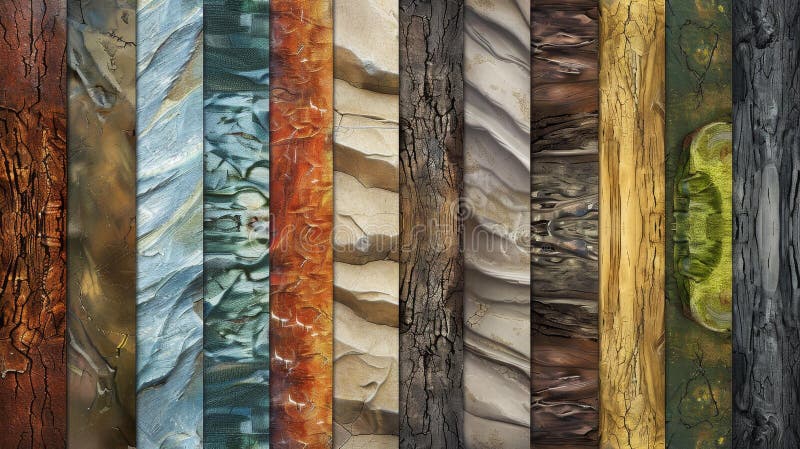 A Painting Segmented into Areas, Each with Unique Textures Stock ...