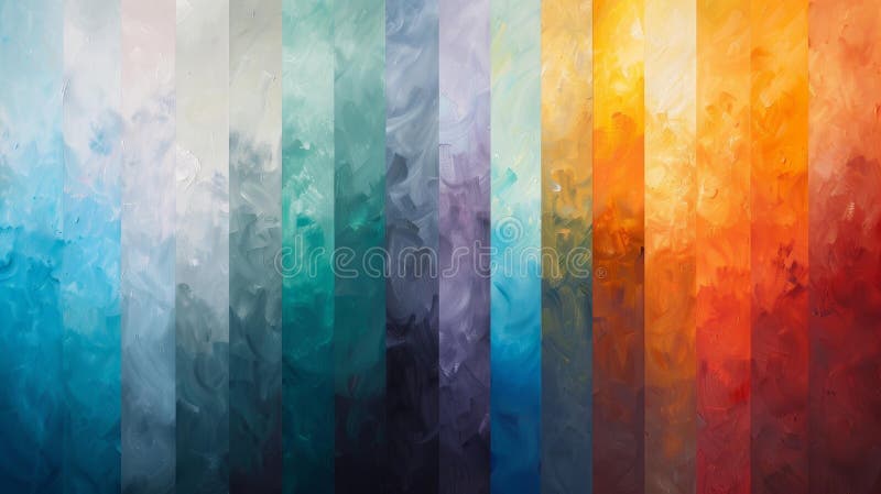 A Painting Segmented into Areas, Each with Unique Textures Stock ...