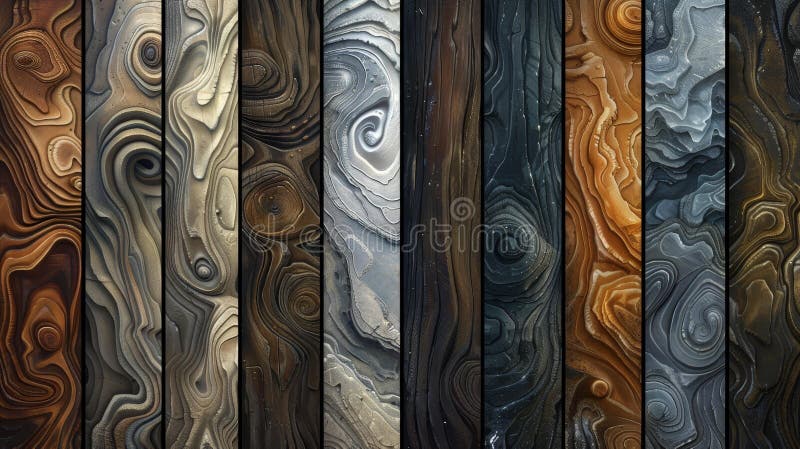 A Painting Segmented into Areas, Each with Unique Textures Stock ...