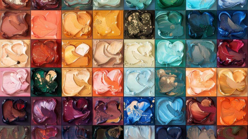 A Painting Segmented into Areas, Each with Unique Textures Stock ...