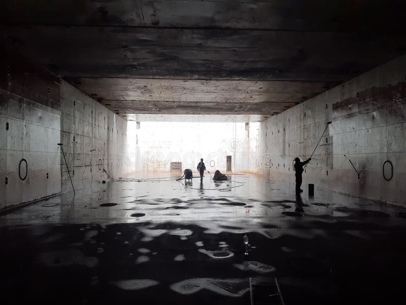 Painting the Ship S Hold during the Shipyard Stock Image - Image of ...