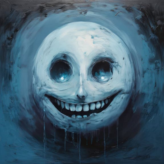 A painting of smiling moon stock illustration. Illustration of moon ...