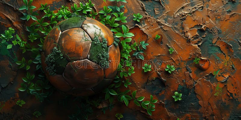 Painting of a Soccer Ball on a Weathered, Rusty Surface Stock Photo ...