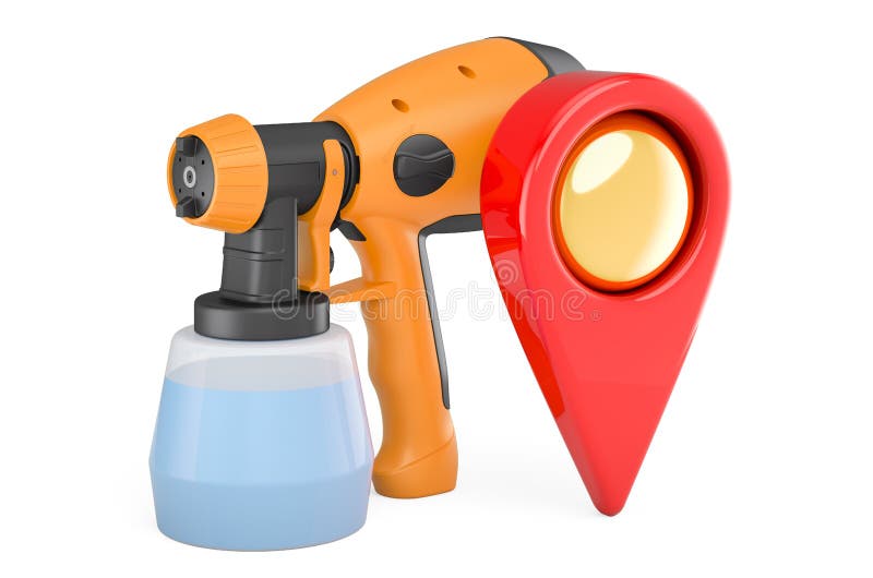 Painting Spray Gun, 3D Rendering Stock Illustration - Illustration of ...