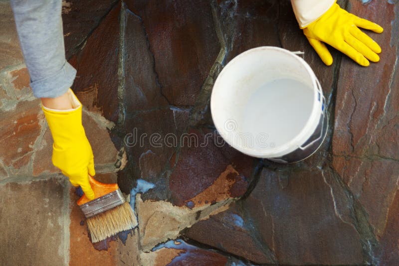 Painting stone surface stock photo. Image of house, manual - 21356338