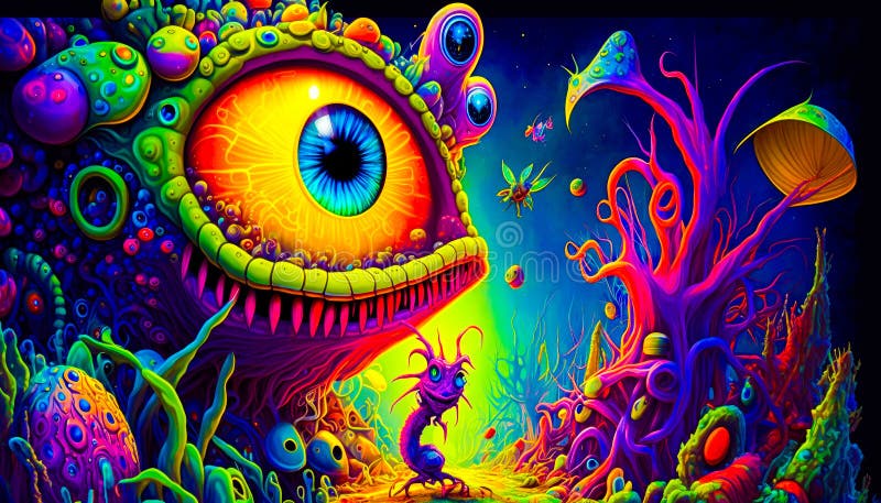 Painting of Strange Looking Creature. Fantasy Stock Illustration ...