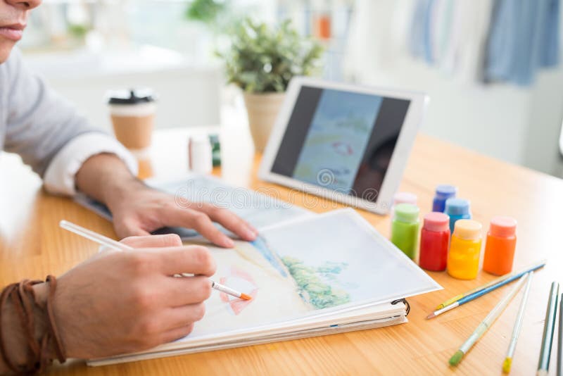 Painting from tablet stock photo. Image of drawing, paint - 63488194