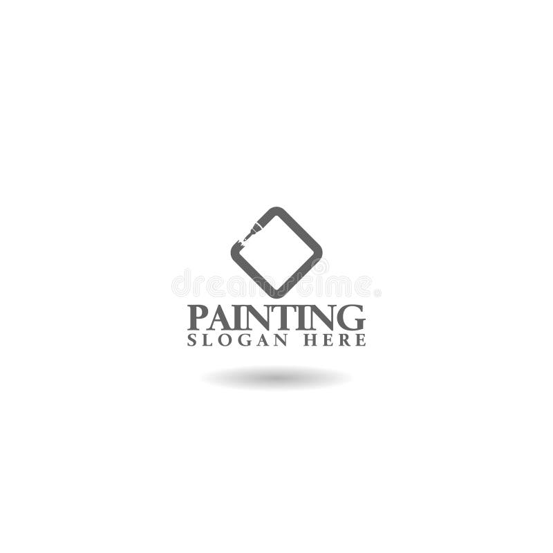 Painting Template Logo with Shadow Stock Vector - Illustration of ...