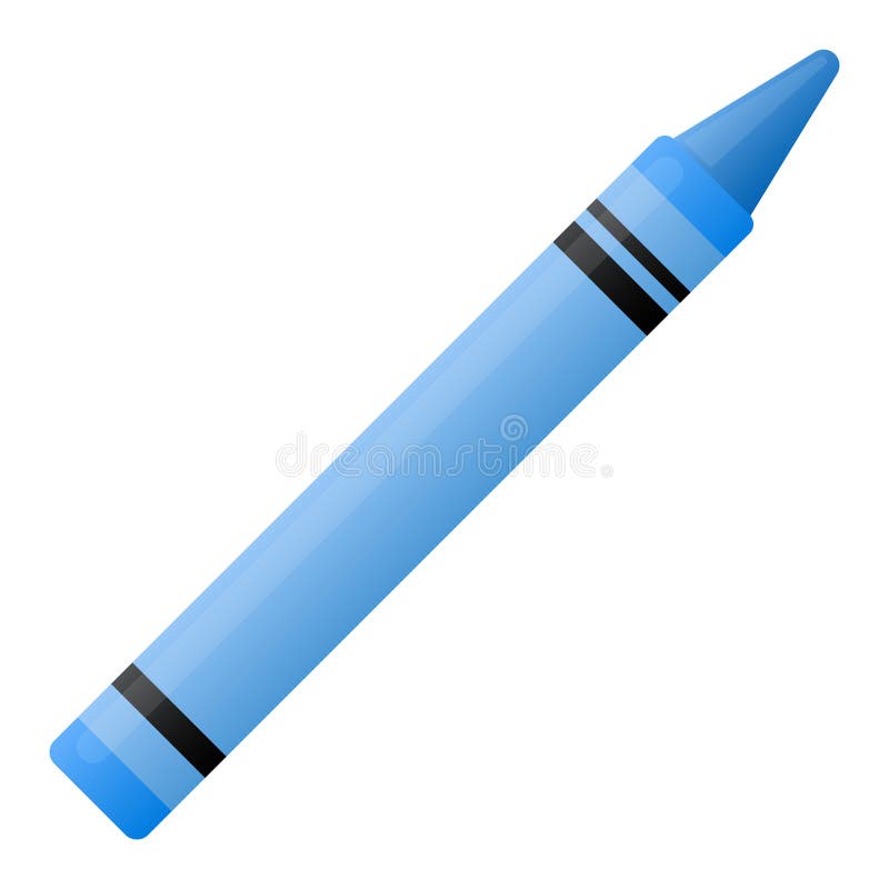 Painting Tool Blue Crayon Cartoon Illustration Stock Vector ...