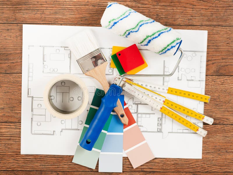 DIY project from above stock photo. Image of architect - 107689714