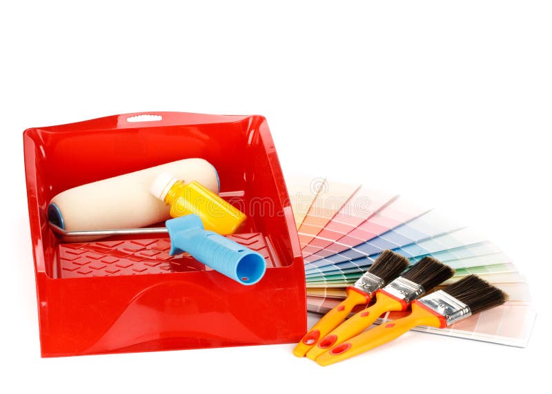 Painting Tools On White Background. Stock Image - Image of paintbrush ...
