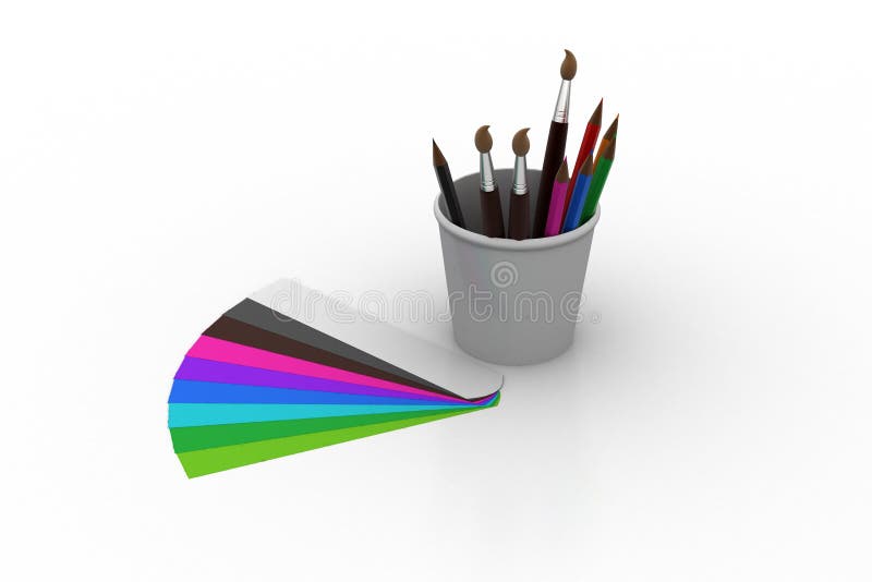 Painting tools with colors stock illustration. Illustration of painter ...