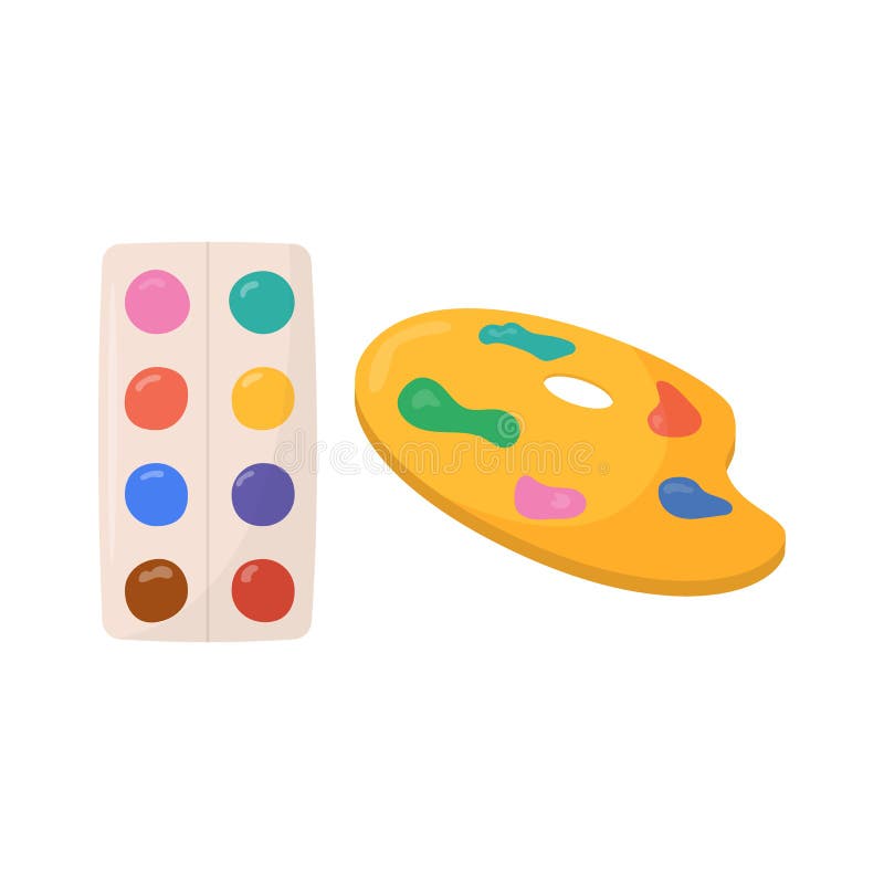Painting Tools Element. Art Supplies, Palette. Drawing Creative ...