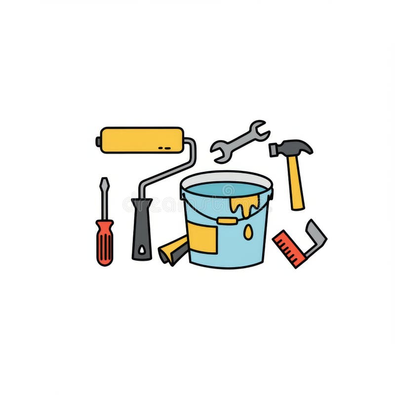 Painting Tools and Hardware Equipment Illustration Stock Illustration ...