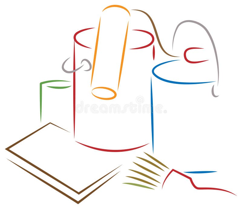 Painting Tools Pattern. Art Craft Seamless Texture with Paint or ...