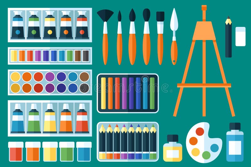 Painting tools stock vector. Illustration of brush, tool - 100405610